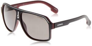 carrera sunglasses (safilo group) men's ca1001/s polarized pilot sunglasses, matte black red, 62 mm