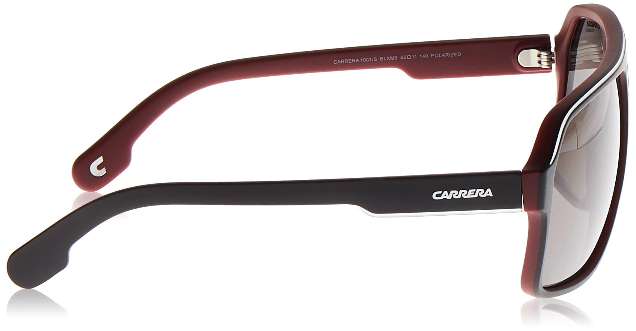 Carrera Sunglasses (Safilo Group) Men's CA1001/S Polarized Pilot Sunglasses, Matte Black RED, 62 mm