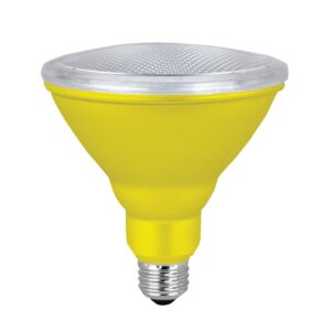 xtricity led par38 colored flood light bulb, 7w, (40w equivalent), waterproof, indoor/outdoor, e26 medium base, 120v, rohs listed, yellow (1 pack)