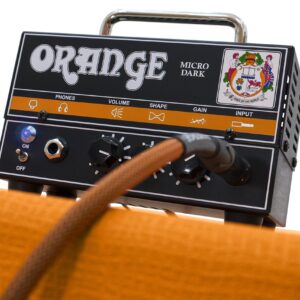 Orange MD20 Micro Dark 20-Watt Mini Guitar Amplifier Head Bundle with Instrument Cable and Austin Bazaar Polishing Cloth