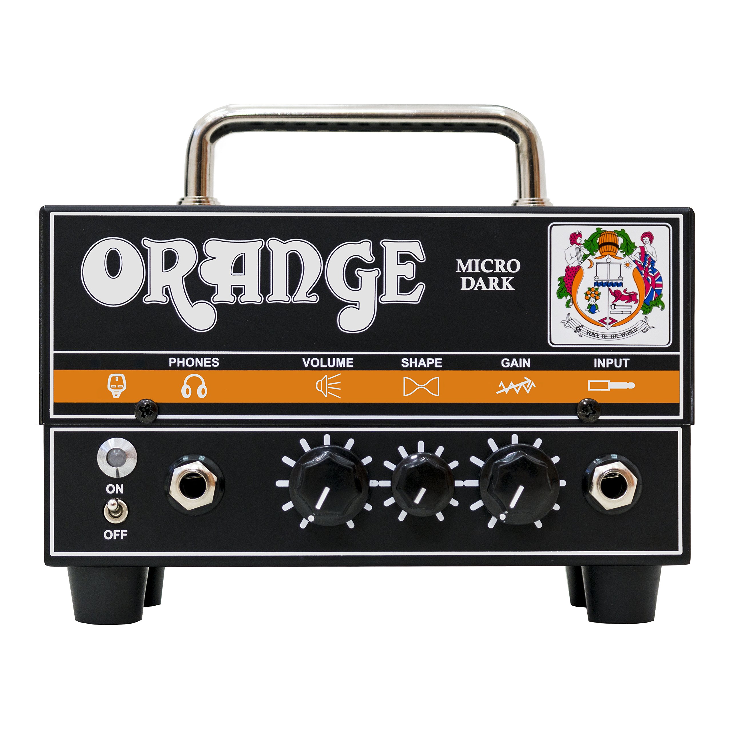 Orange MD20 Micro Dark 20-Watt Mini Guitar Amplifier Head Bundle with Instrument Cable and Austin Bazaar Polishing Cloth