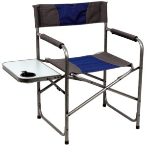 portal director chairs, foldable, alloy steel, blue/grey