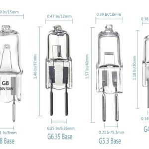 20W Halogen Bulbs 20 Watt T3 G4 Base 12 Volt Light Bulb 20W 12 Volt T3 JC Lamp Halogen Light Bulb for Landscape Track Lighting,G4 T3 Bi-Pin Base,Clear,Warm White,Pack of 10