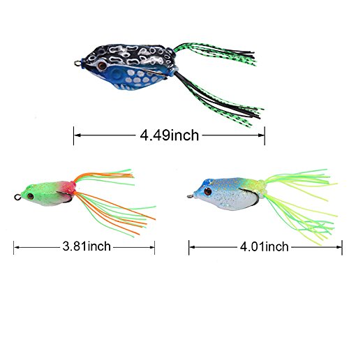 Hollow Body Frog Freshwater & Saltwater Float on Water Lure Kit (18 PCS)