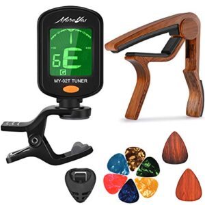 moreyes guitar picks guitar capo acoustic guitar accessories trigger capo with free guitar picks (gc-9 rosewood)