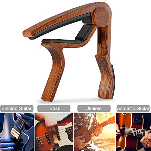 Moreyes Guitar Picks Guitar Capo Acoustic Guitar Accessories Trigger Capo With Free Guitar Picks (GC-9 Rosewood)