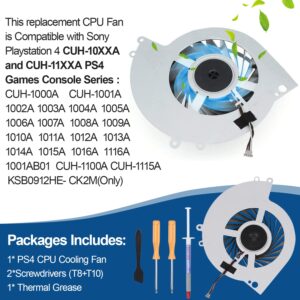 YEECHUN PS4 CPU Cooling Fan Replacement for Sony Playstation4 CUH-10XXA and CUH-11XXA KSB0912HE-CK2M 500GB(with Screwdrivers T8+T10,Thermal Paste,Spatula)