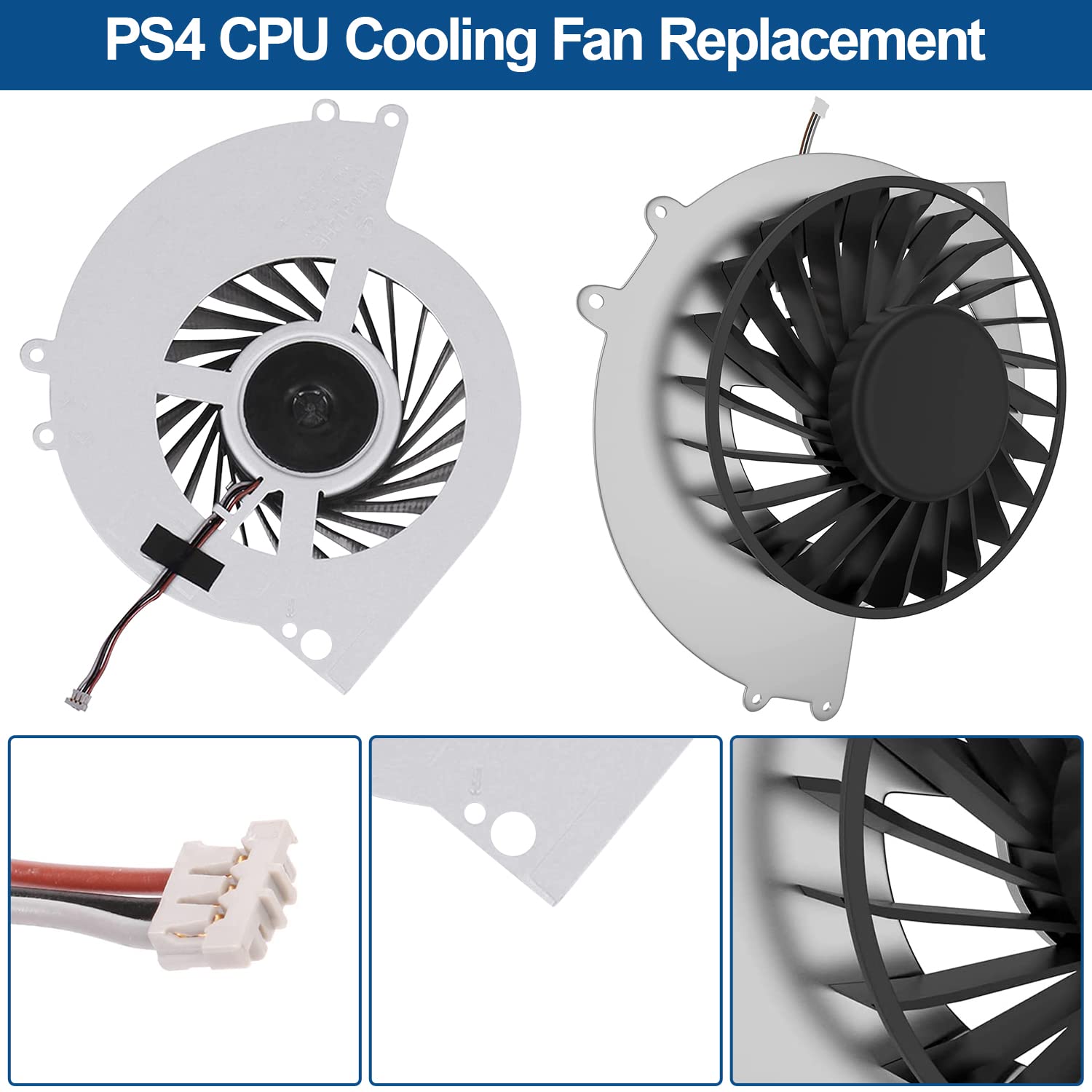 YEECHUN PS4 CPU Cooling Fan Replacement for Sony Playstation4 CUH-10XXA and CUH-11XXA KSB0912HE-CK2M 500GB(with Screwdrivers T8+T10,Thermal Paste,Spatula)