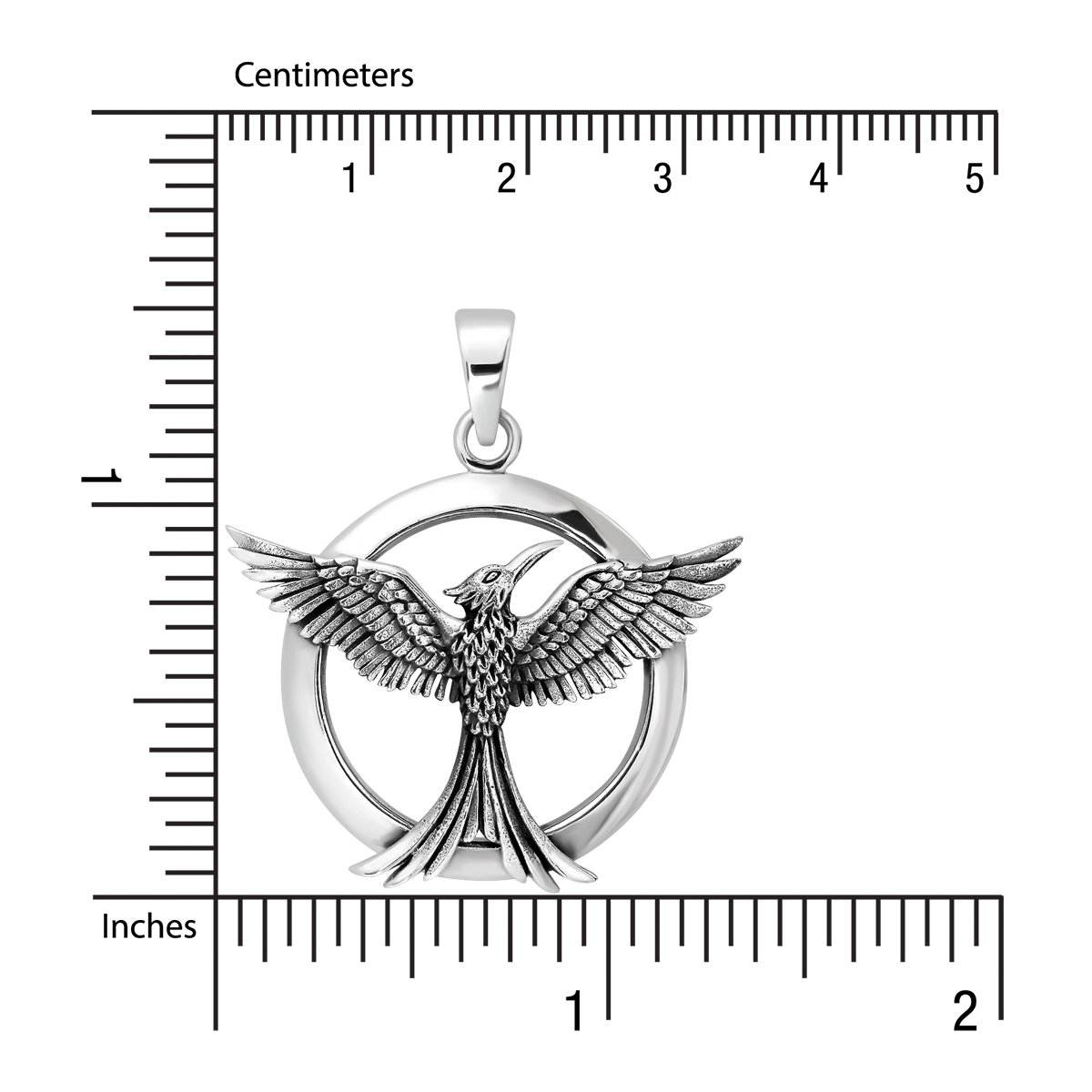 WithLoveSilver Sterling Silver 925 Celtic Phoenix Firebird Bird of Paradise Pendant