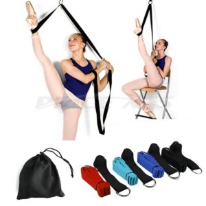 price xes door flexibility & stretching leg strap - great for ballet cheer dance gymnastics or any sport leg stretcher door flexibility trainer premium stretching equipment (black)