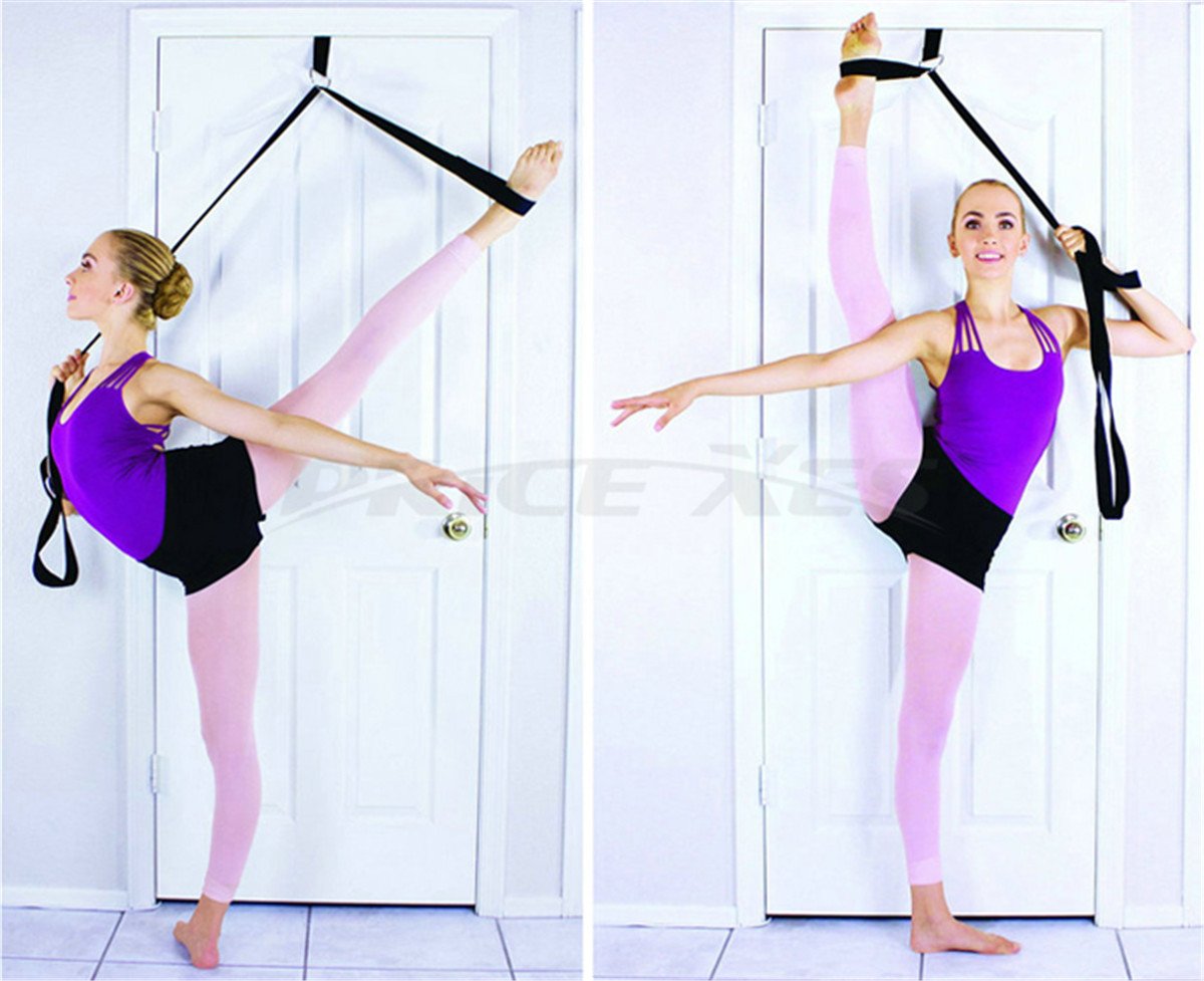 Price Xes Door Flexibility & Stretching Leg Strap - Great for Ballet Cheer Dance Gymnastics or Any Sport Leg Stretcher Door Flexibility Trainer Premium Stretching Equipment (Black)