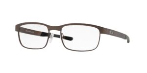 oakley men's ox5132 surface plate square prescription eyeglass frames, pewter/demo lens, 54 mm