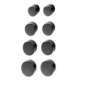 8PCS Asoorted Size 6-12MM Stainless Steel Magnetic Fake, Black, Size No Size