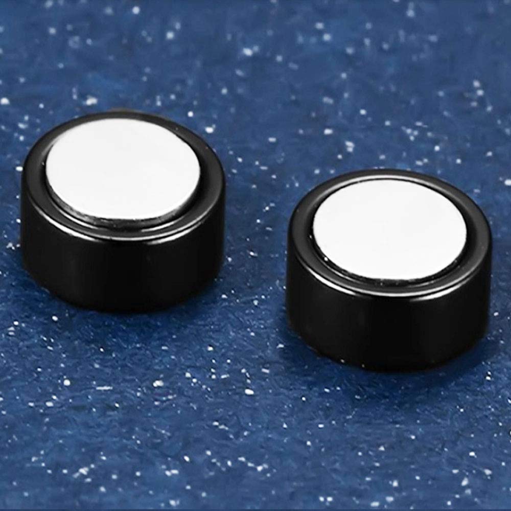 8PCS Asoorted Size 6-12MM Stainless Steel Magnetic Fake, Black, Size No Size