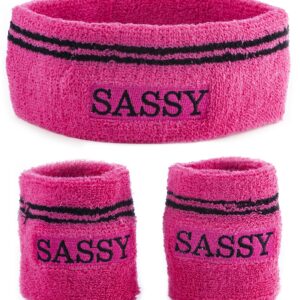 Funny Guy Mugs Sassy Unisex Sweatband Set (3-Pack: 1 Headband & 2 Wristbands)