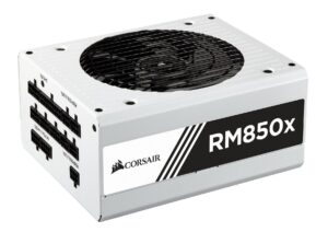 corsair rm850x white series full modular 80plus gold atx power supply unit - white