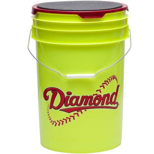 Diamond 6-Gallon Ball Bucket with 18 11YOS 11-inch Softballs, Yellow