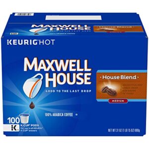 maxwell house house blend medium roast k-cup coffee pods (100 pods)