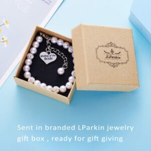 LParkin Mother of the Bride Gifts Pearl Bracelet Wedding Gift for Mother in Law Jewelry (White)