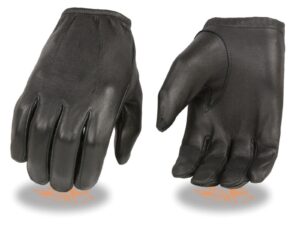 milwaukee leather - sh887 black men's deerskin short wristed driving gloves (black, medium)