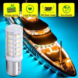 HQRP 2-Pack LED Light Bulb compatible with Aqua-Signal Series 40 41 42 50 Masthead Light Marine Navigation 3541002000 3108104000 3540002000 40400 40420 40000 40001 40020 12-24V