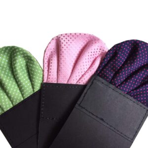 PreFolded Pocket Squares for Men On Card Polka dots Polyester Stain 8 Pieces