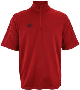 adidas game built short sleeve quarterzip top men's multisport (power red, medium)