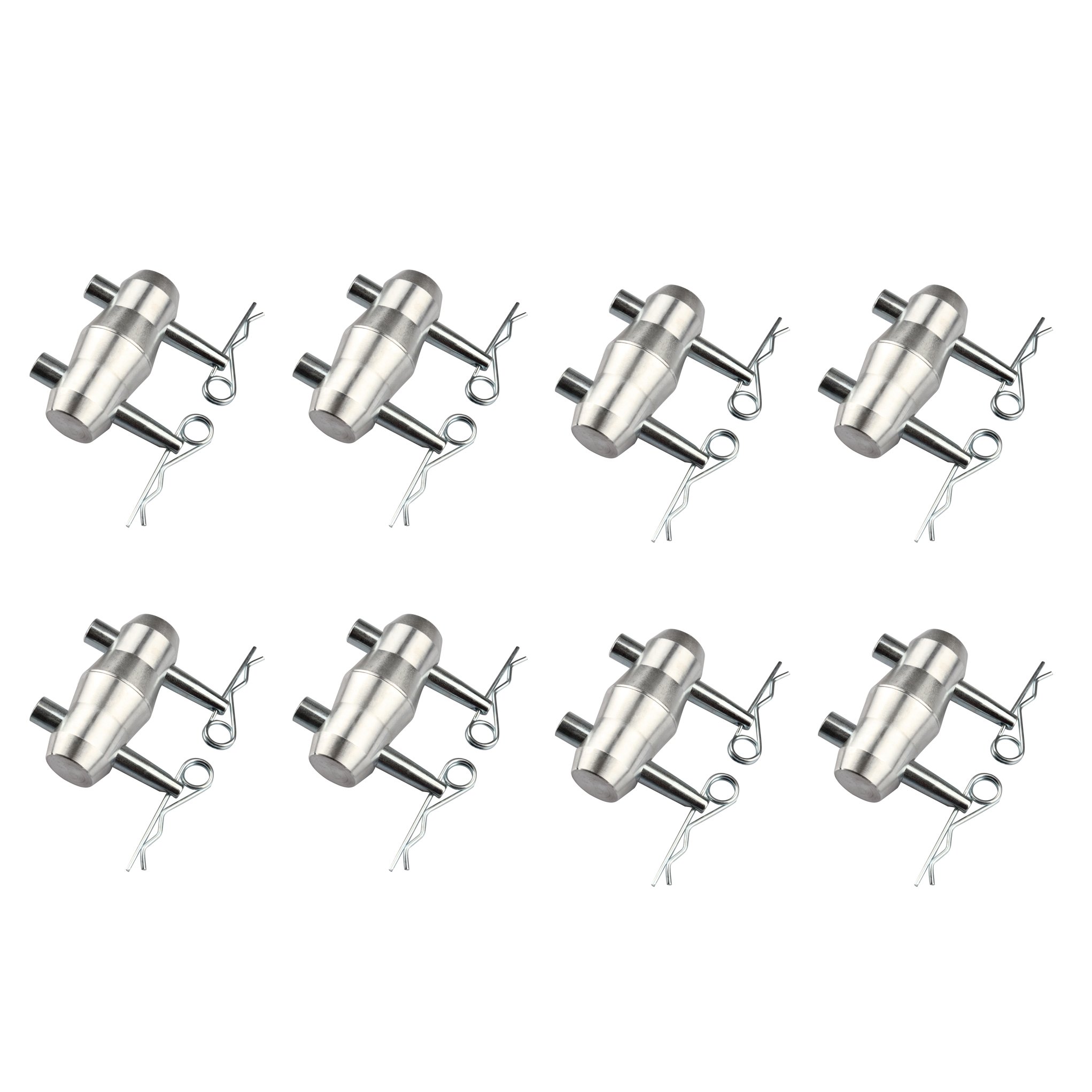 OTTFF 8 Sets Double Ended Conical Coupler with Cotter Body Clips Tapered Shear Pin Stage Lighting Truss Pipe Connector Par can Lights Trusses Replace Parts - F34 F33 Fit Pipe 50mm