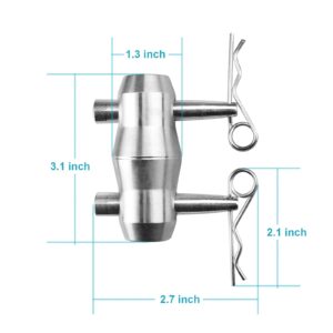 OTTFF 8 Sets Double Ended Conical Coupler with Cotter Body Clips Tapered Shear Pin Stage Lighting Truss Pipe Connector Par can Lights Trusses Replace Parts - F34 F33 Fit Pipe 50mm