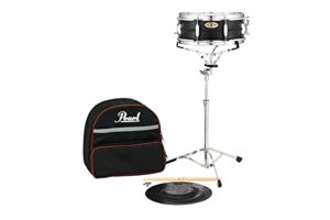 pearl student snare drum education kit with practice pad, backpack carrying case, sticks and drum key (sk910)