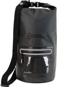 mission darkness dry shield faraday tote 15l // waterproof dry bag for electronic device security & transport // signal blocking, anti-tracking, emp & cme shield, data privacy for mobile devices