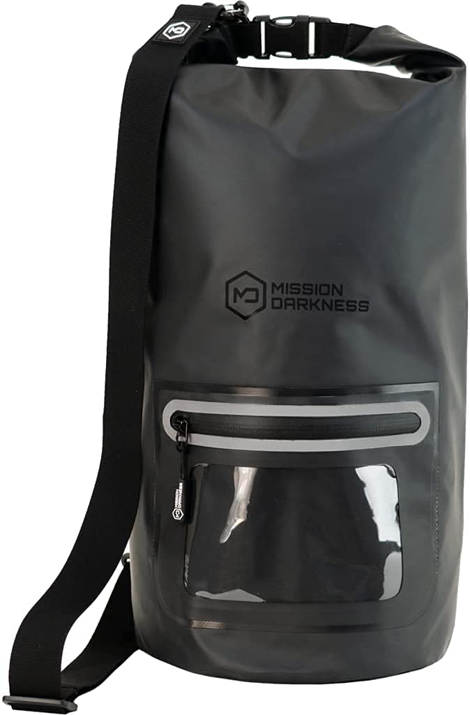 Mission Darkness Dry Shield Faraday Tote 15L // Waterproof Dry Bag for Electronic Device Security & Transport // Signal Blocking, Anti-Tracking, EMP & CME Shield, Data Privacy for Mobile Devices