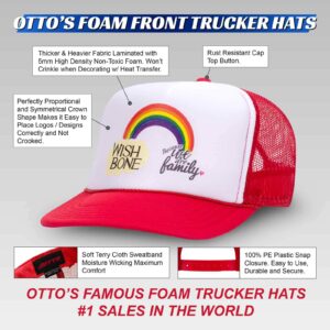 OTTO Wholesale 12 x Polyester Foam Front 5 Panel High Crown Mesh Back Trucker Hat - Royal - (12 Pcs)