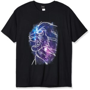 Disney mens Lion King Galaxy Fireflies and Kings Graphic T-shirt Shirt, Black, Large US