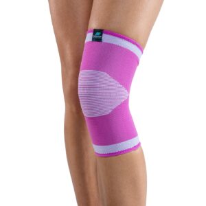 donjoy da161ks01-pnk-s slip-on elastic knee sleeve for sprain, strain, swelling, soreness, arthritis, pink, small fits 13" to 14"