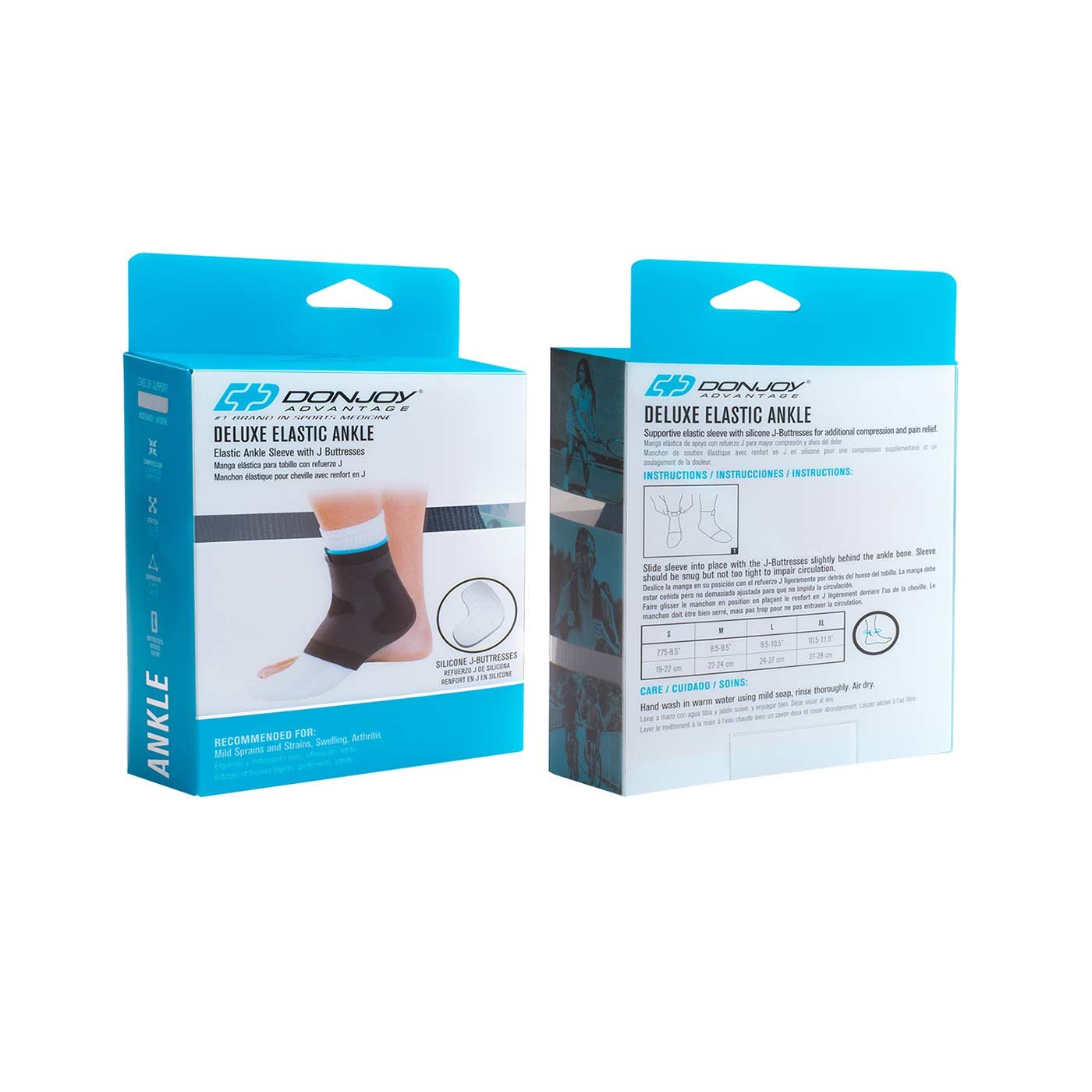 DonJoy Advantage DA161AV02-TAN-M Deluxe Elastic Ankle for Sprains, Strains, Swelling, Tan, Medium fits 8.5", 9.5"