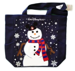 disney parks walt disney world mickey snowman holiday tote bag