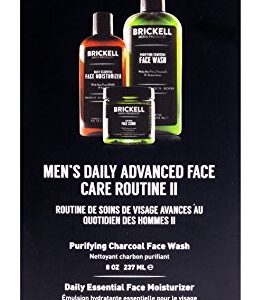 Brickell Men's Daily Advanced Face Care Routine II, Activated Charcoal Facial Cleanser, Face Scrub, Face Moisturizer Lotion, Natural and Organic, Scented