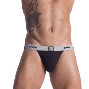 GYM 1" Waistband Swim/Run Jockstrap (XXX-Large, Black)