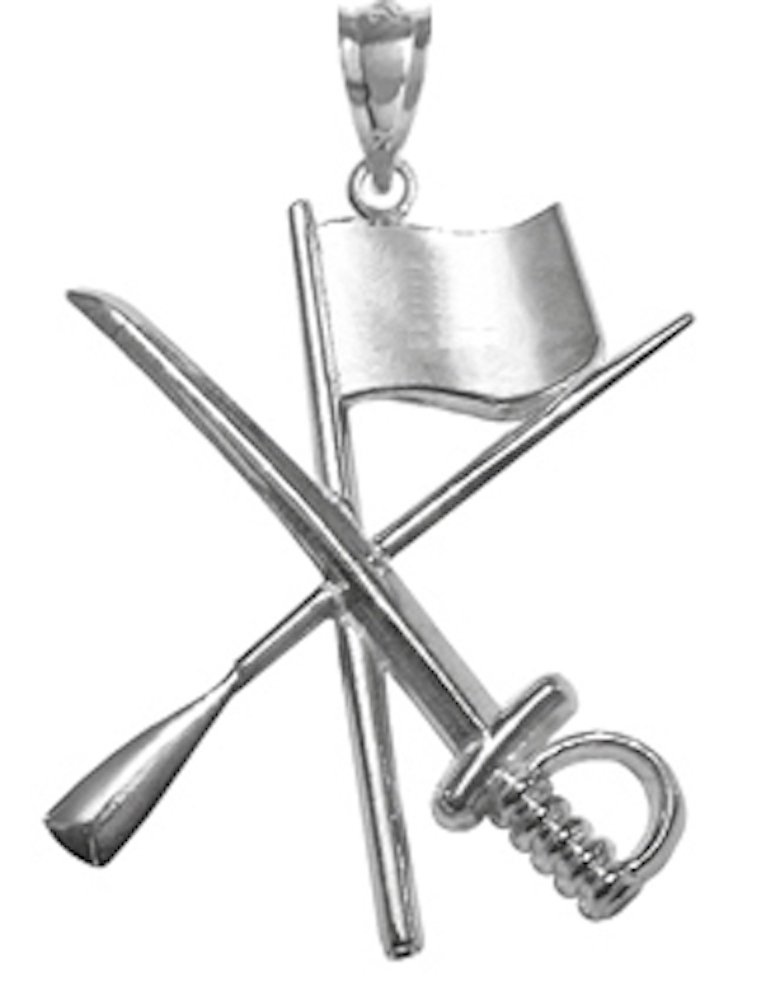 Color Guard Flag Rifle Saber Silver Charm