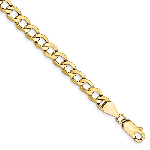 IceCarats 14K Yellow Gold 5.25mm Curb Link Chain Bracelet 7 inch