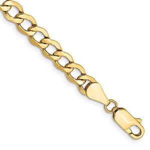 icecarats 14k yellow gold 5.25mm curb link chain bracelet 7 inch