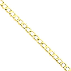 IceCarats 14K Yellow Gold 5.25mm Curb Link Chain Bracelet 7 inch