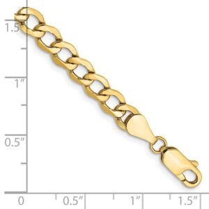 IceCarats 14K Yellow Gold 5.25mm Curb Link Chain Bracelet 7 inch