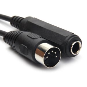 siyear 6.35mm female 1/4" trs to din 5 pin midi cable adapter for speaker, amplifier, mixer to midi keyboard, synthesizer and guitar connection (30 cm)