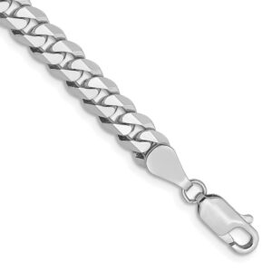 icecarats 14k white gold 5.75mm curb link chain bracelet 7 inch