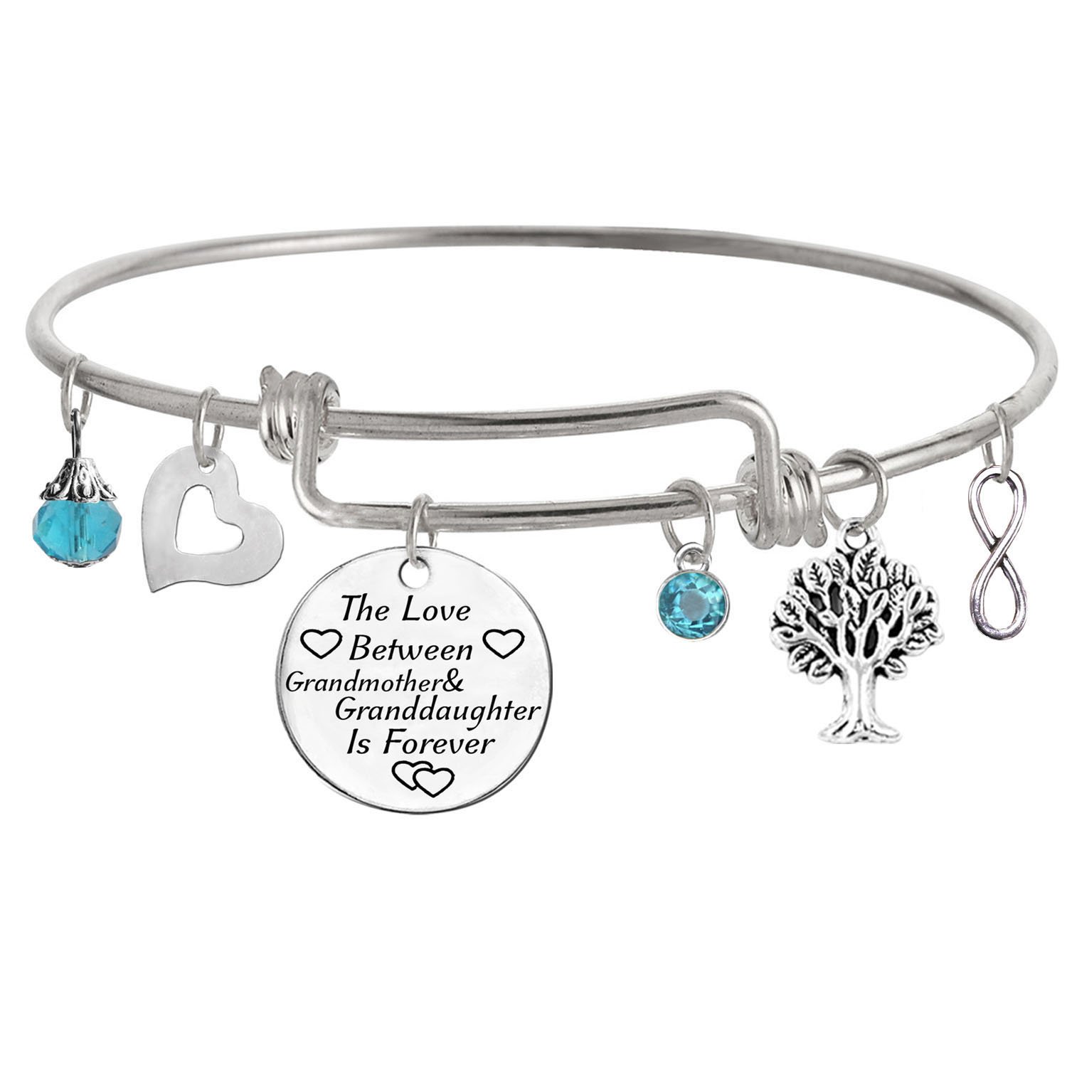 TISDA The Love between a Grandmother and Granddaughter is Forever Bracelet Family Jewelry Christmas Gift (C March)