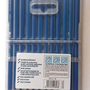 Wooden Lead Pencil By Staedtler Mars Lumograph - Pack of 12 Degrees in Practical Plastic Storage Box with Staedtler Tub Sharpener and Rasoplast Eraser