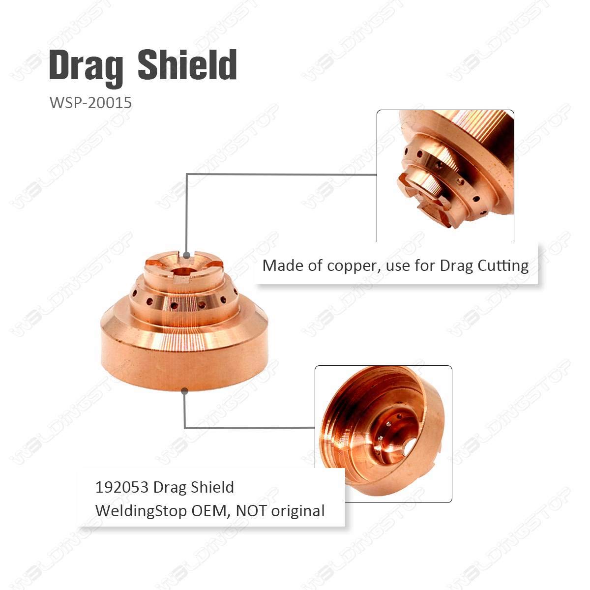 WeldingStop ICE-55C/CM 192047 Plasma Electrode 192051 Tip 192053 Shield Cap fit Miller Spectrum 2050 Cutter PKG-25