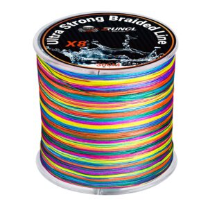 runcl braided fishing line, 8 strand abrasion resistant fishing line braid, super durable, smooth casting, zero stretch, smaller diameter, hi vis, 328-1093 yards, 12-100lb(18lb,328yds)